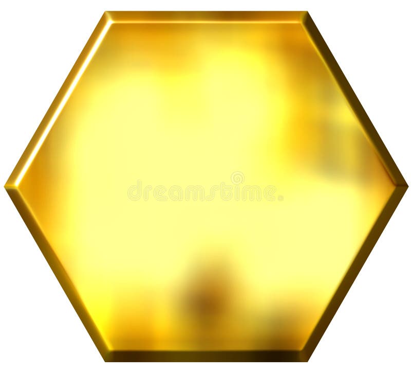 3D Golden Hexagon stock illustration. Illustration of empty - 8052888