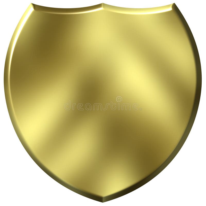 3D Golden Shield stock illustration. Illustration of isolated - 3948551