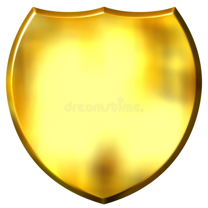 3D golden shield stock illustration. Illustration of isolated - 10861071