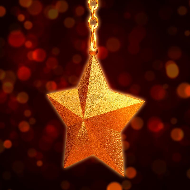 3d golden star with chains stock illustration. Illustration of chain ...