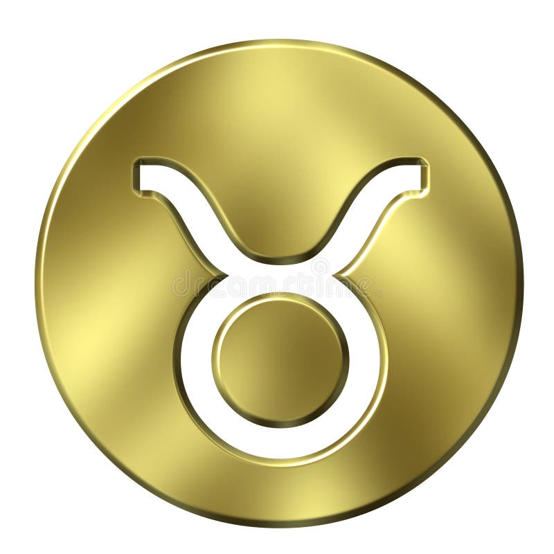 Taurus Astrology Symbol In Gold (3d) Stock Illustration - Illustration ...