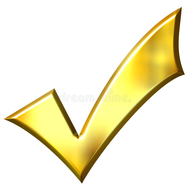 3D Golden Tick stock illustration. Illustration of gold - 5437708