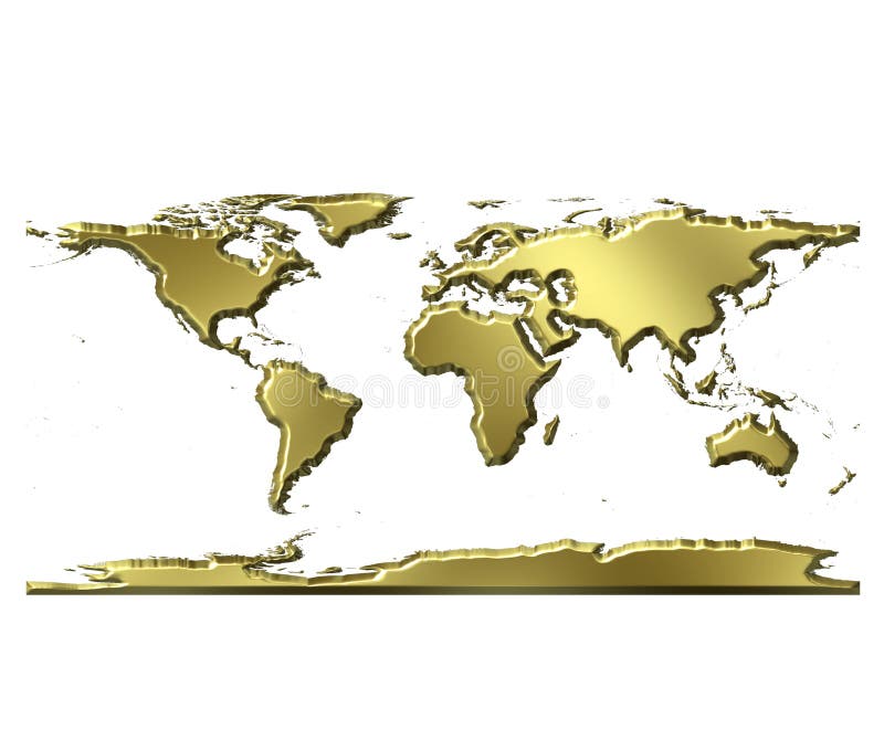 Gold world map stock vector. Illustration of polished - 2399626