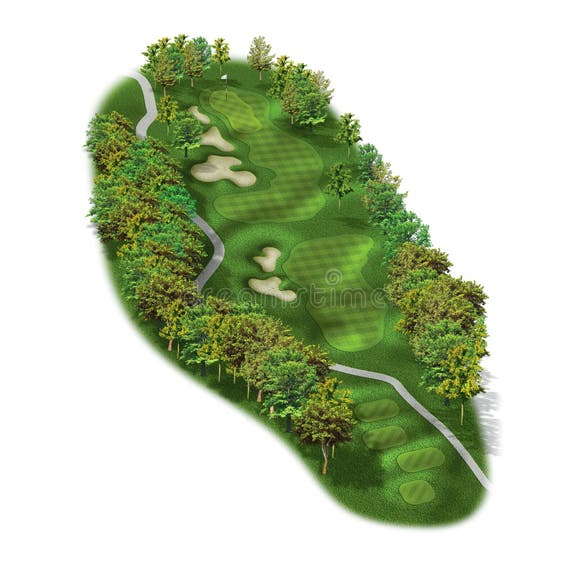 3D Golf Course Hole Layouts Stock Illustration - Illustration of lane ...
