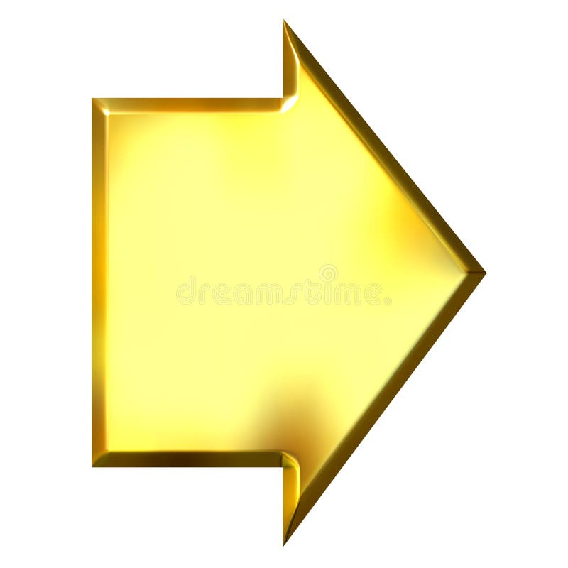 3D Gouden Pijl stock illustratie. Illustration of schuin - 5271528