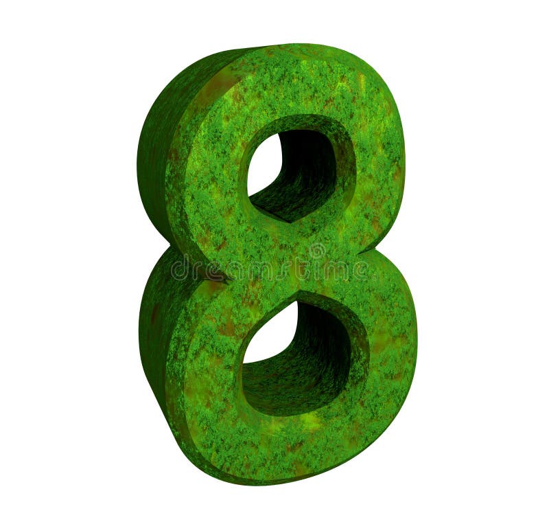 3d Grün der Zahl 8 stock abbildung. Illustration von grün - 6912285