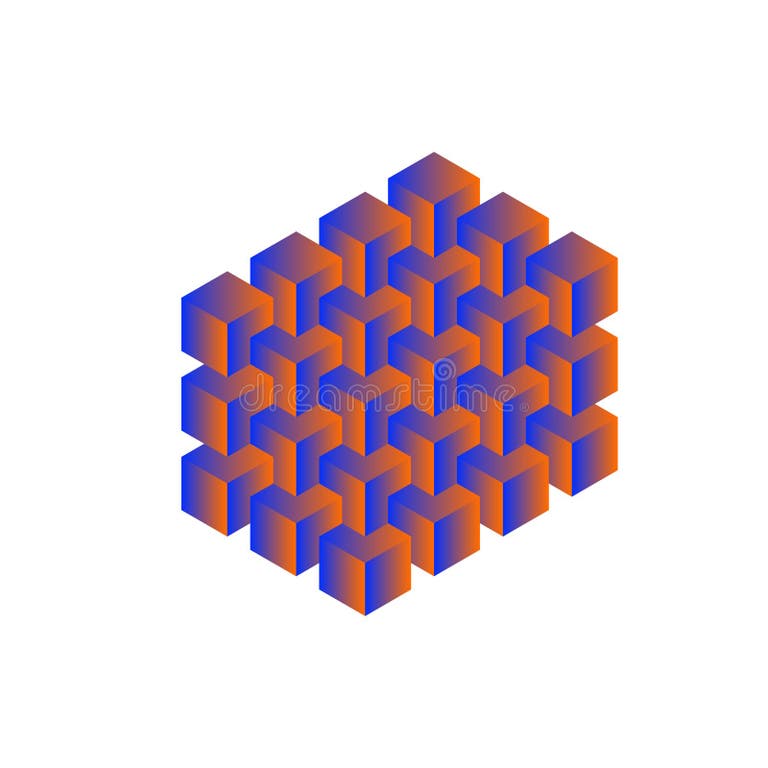 3d Gradient Low Poly Modular Cubic Blocks Vector Structure Stock Vector ...