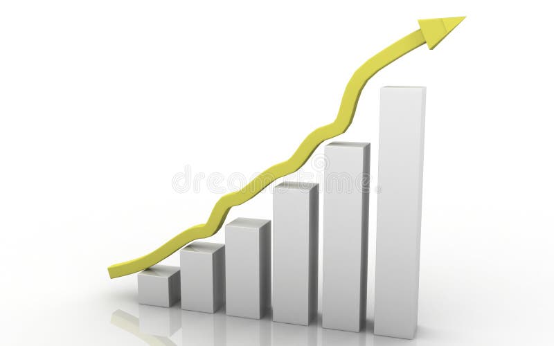 3D GRAPH SHOWING RISE in PROFITS or EARNINGS Stock Illustration ...