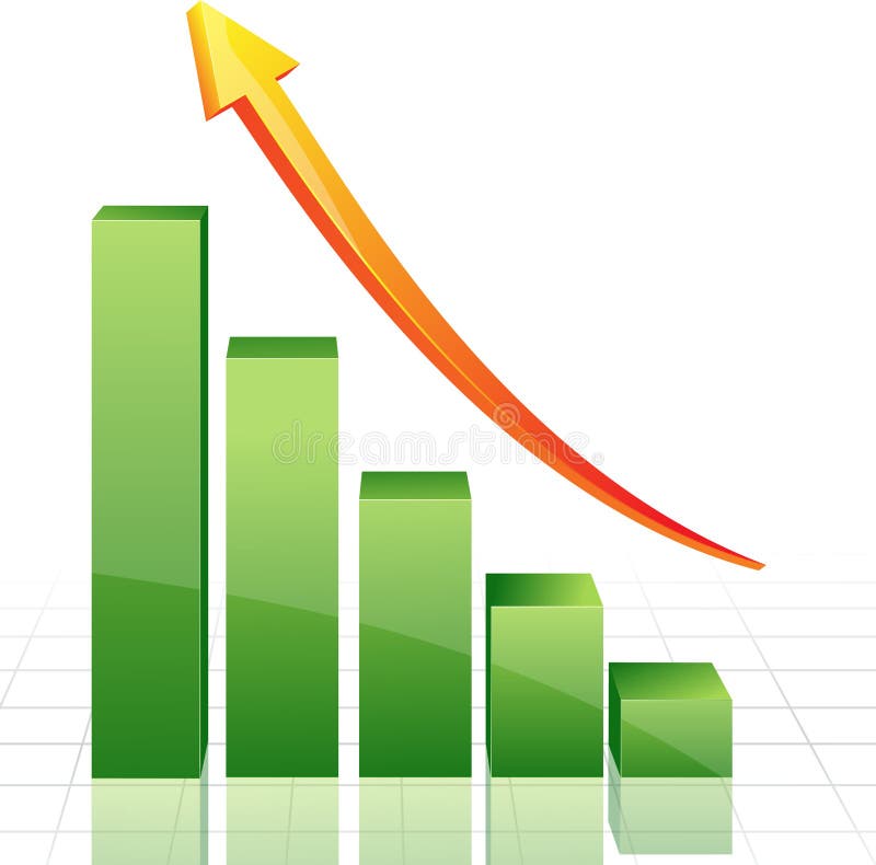 Decreasing Report Shows Graphic Analysis and Graphs Stock Illustration ...