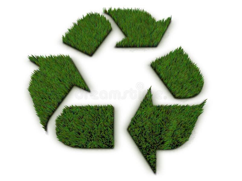 3D grass recycle symbol stock illustration. Illustration of shape ...