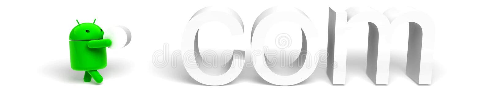 3D Green Android Caricature Editorial Stock Image - Illustration of ...