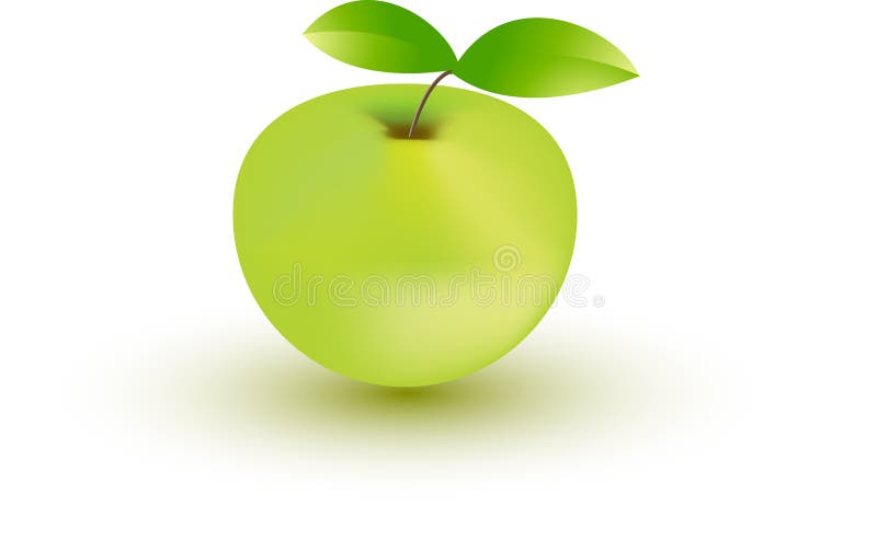3D Green Apple stock vector. Illustration of reflection - 18762400