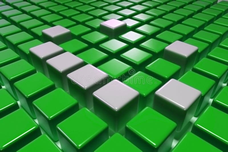 3D Green Blocks stock image. Image of abstract, points - 25958937