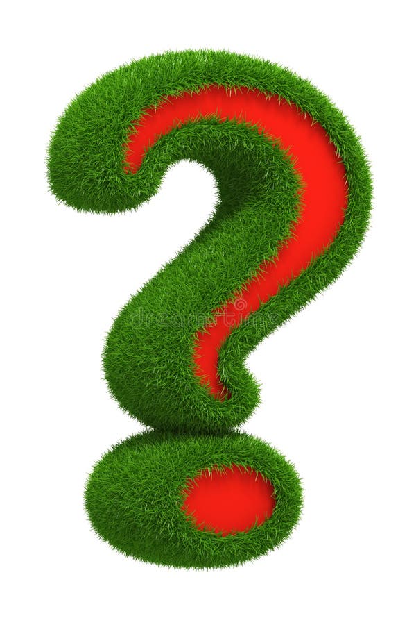3d Green Grass Question Mark - Sign Icon Isolated Stock Illustration ...