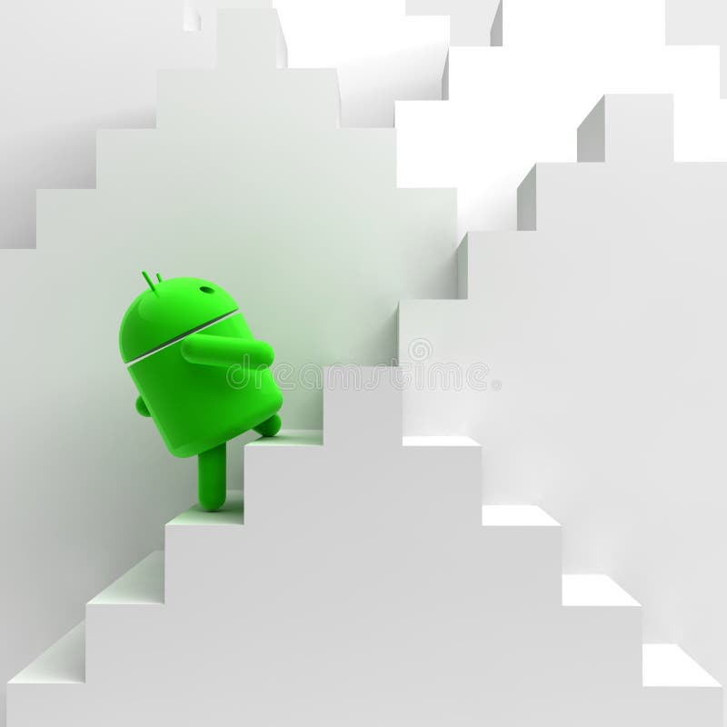 3D Green Android Caricature Editorial Stock Image - Illustration of ...