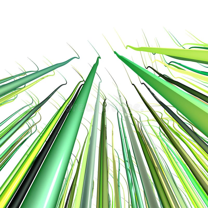 3d Green Wavy Wire Lines on White Stock Illustration - Illustration of ...