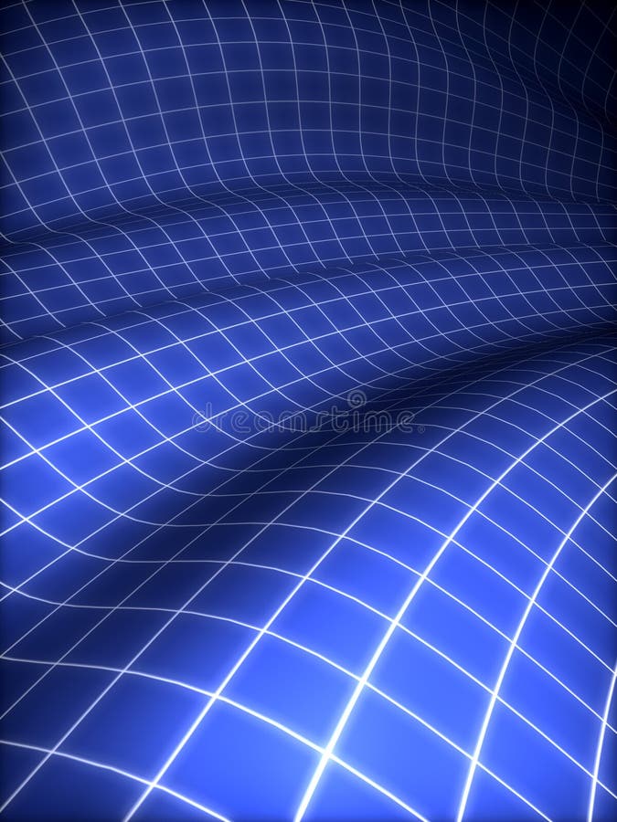 3D Grid Covered Blue Surface Stock Illustration - Illustration of ...