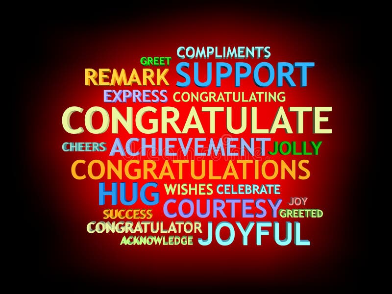 3d Grow Congratulationâ€™s Word-cloud Stock Illustration - Illustration ...