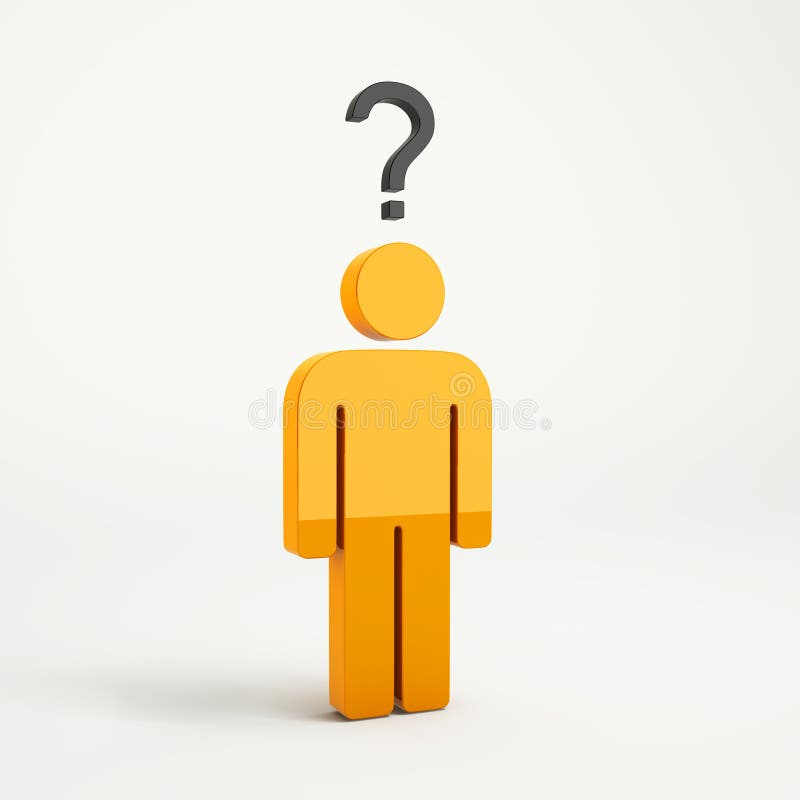3d guy question stock illustration. Illustration of decision - 27049767
