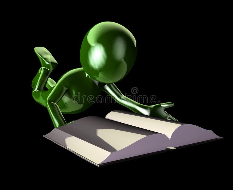 3d guy reads book stock illustration. Illustration of lying - 25004488