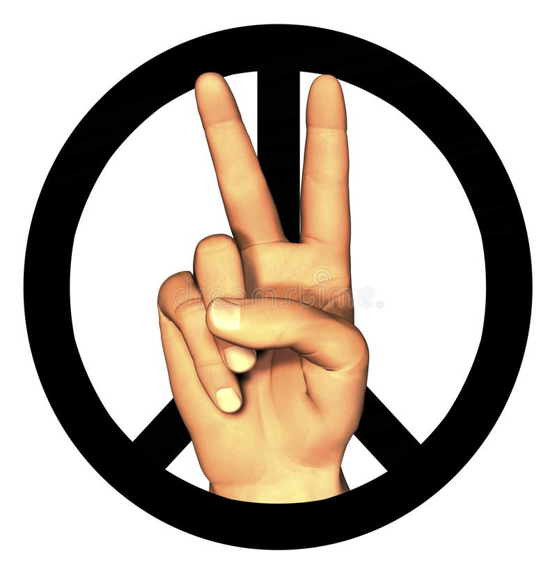 3D hand giving peace sign stock illustration. Illustration of fingers ...