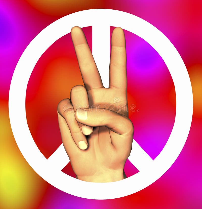 3D hand with peace sign stock illustration. Illustration of skin - 3510455