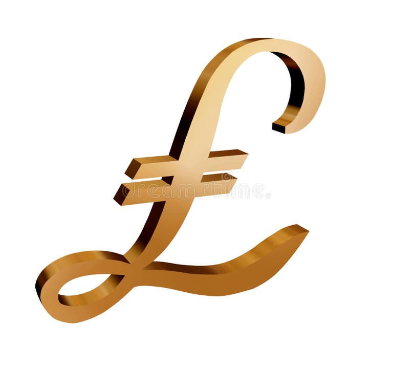 3D handwritten pound stock illustration. Illustration of investment ...