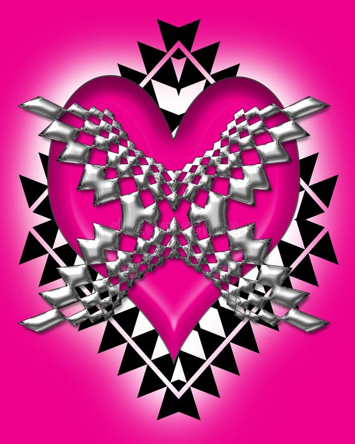 Abstract metalen hart stock illustratie. Illustration of artistiek ...