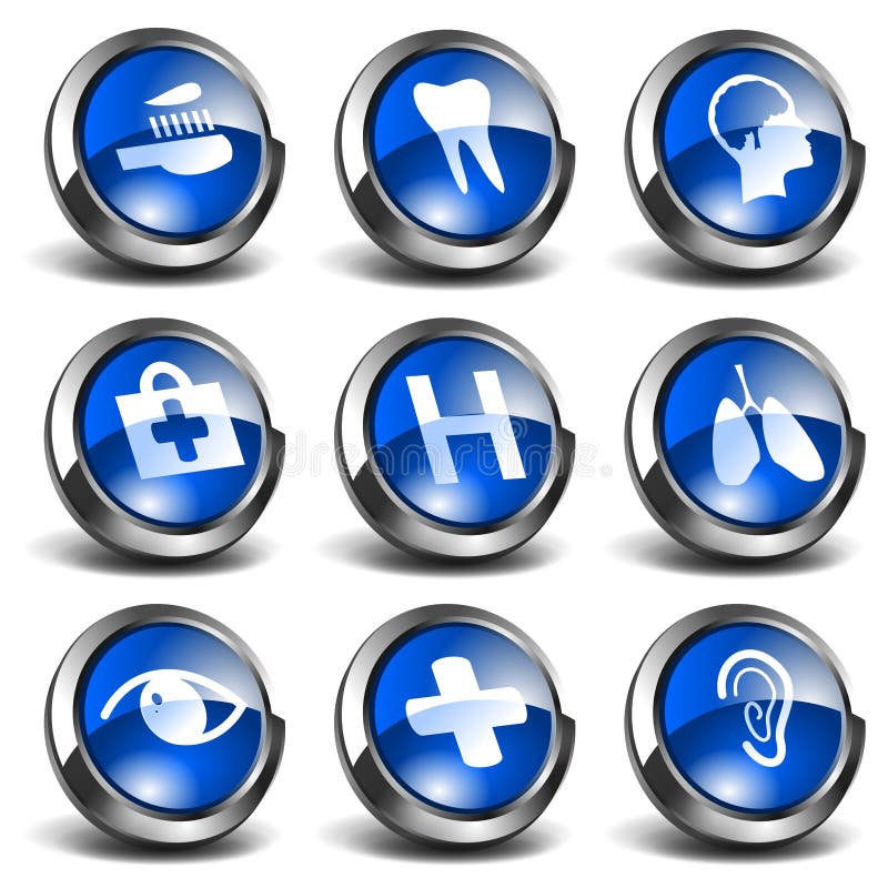 3D Health and Medical Icons Set 2 Stock Illustration - Illustration of ...