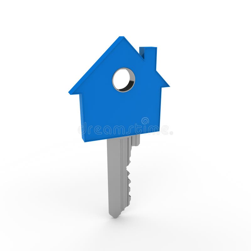 3d home key blue stock illustration. Illustration of bunch - 20929451