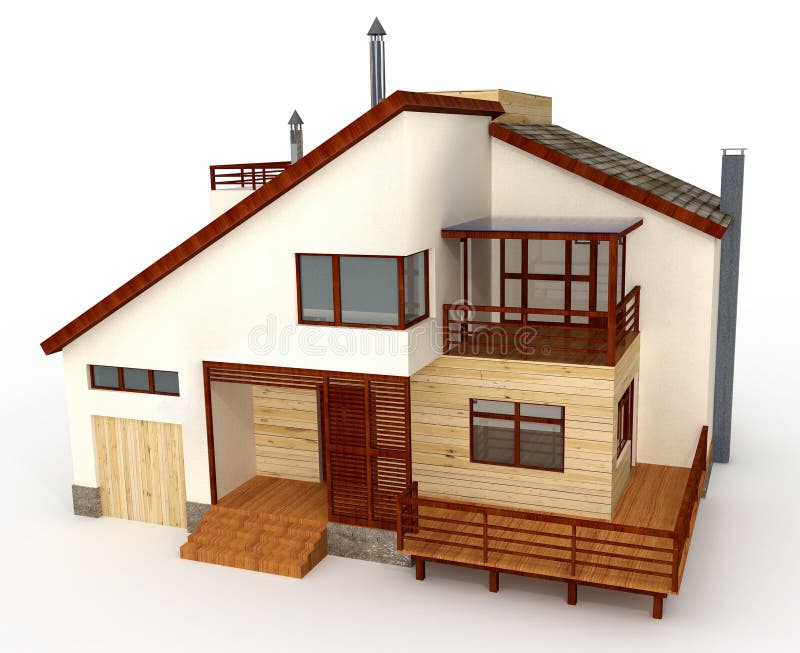 3d house stock illustration. Illustration of rendering - 19005573