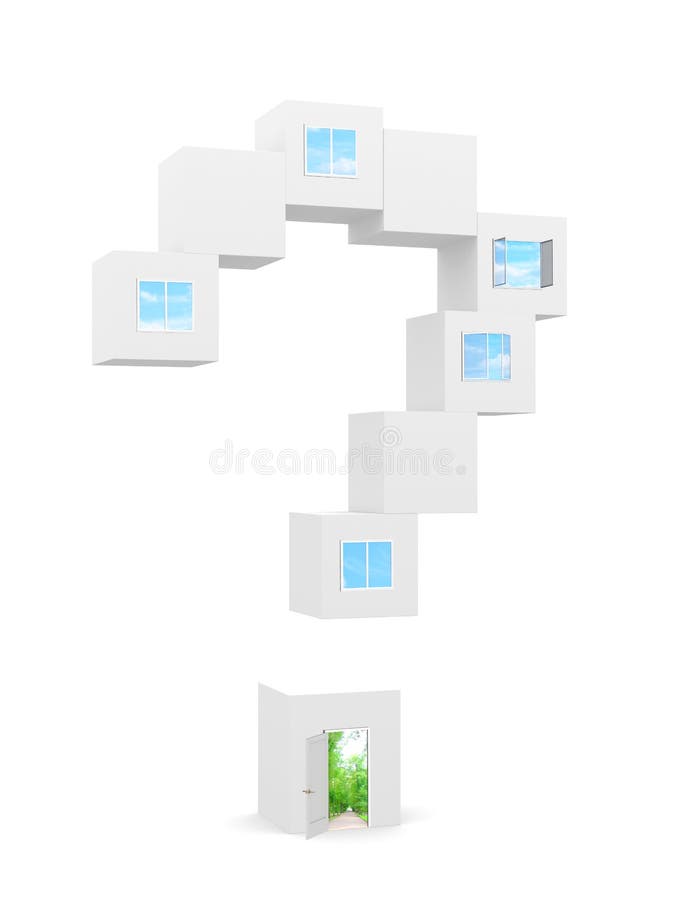 3d House in the Form of a Question Mark Stock Illustration ...