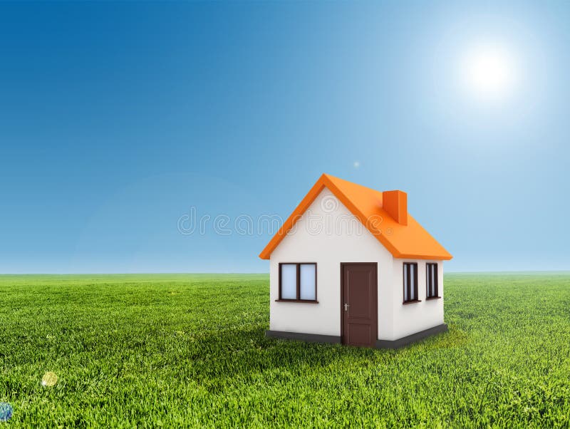 3d green grass house stock illustration. Illustration of health - 27653945