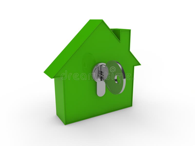 3d house key green stock illustration. Illustration of concept - 20929436