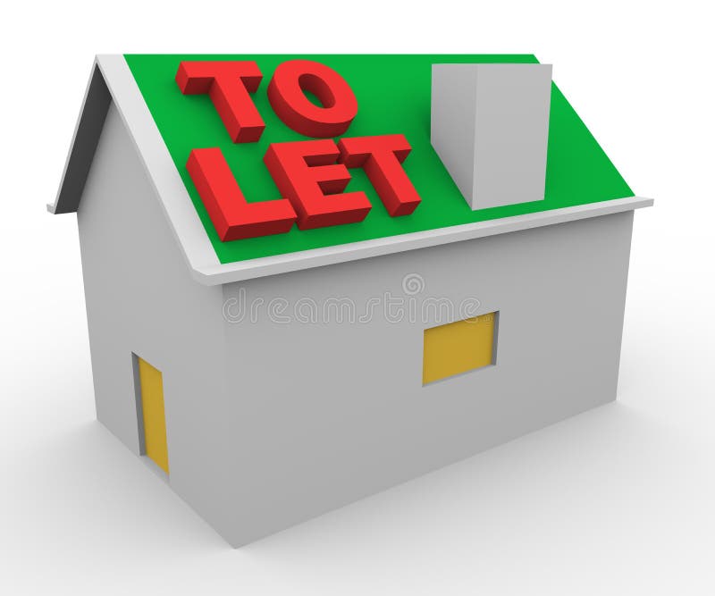 3d house to let stock illustration. Illustration of rent - 28585163