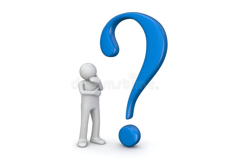 3d Human and Blue Question Mark Stock Illustration - Illustration of ...