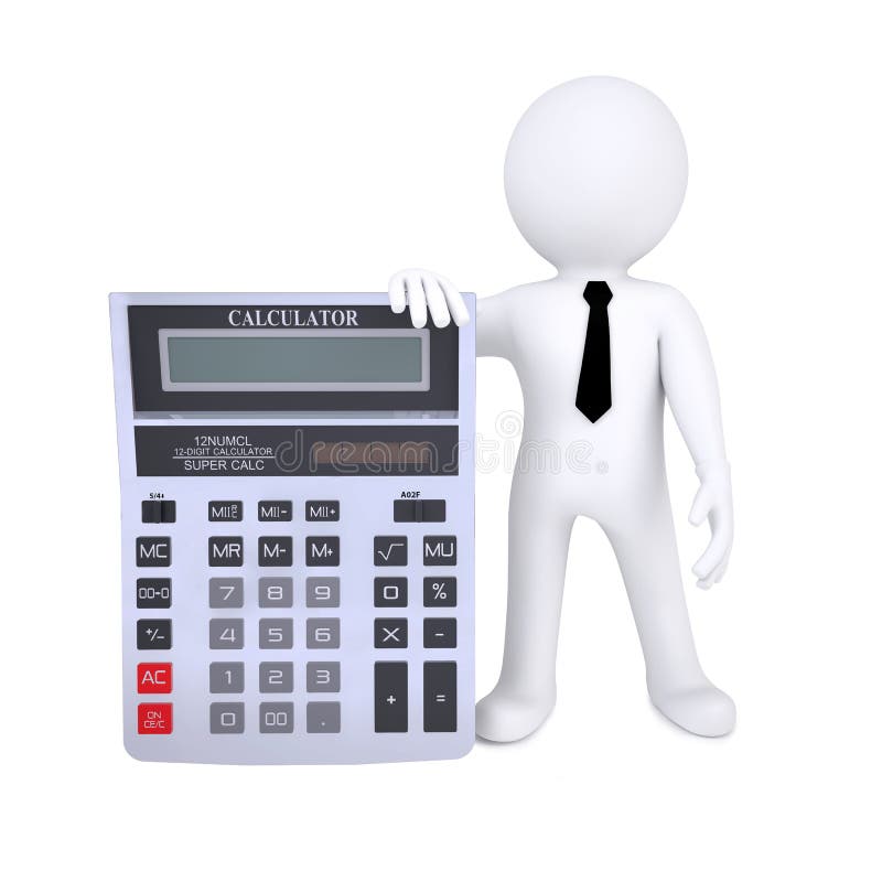 3d Small People - Calculator Stock Illustration - Illustration of ...
