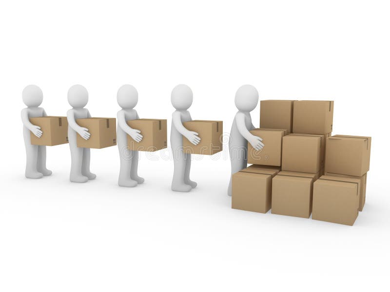3d human shipping package stock illustration. Illustration of ...