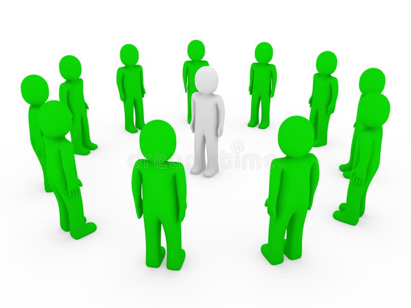 3d Human Circle Green White Stock Illustration - Illustration of ...
