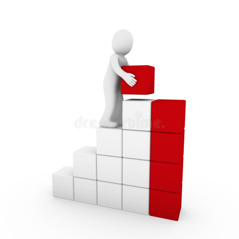 3d human cube green white stock illustration. Illustration of ...