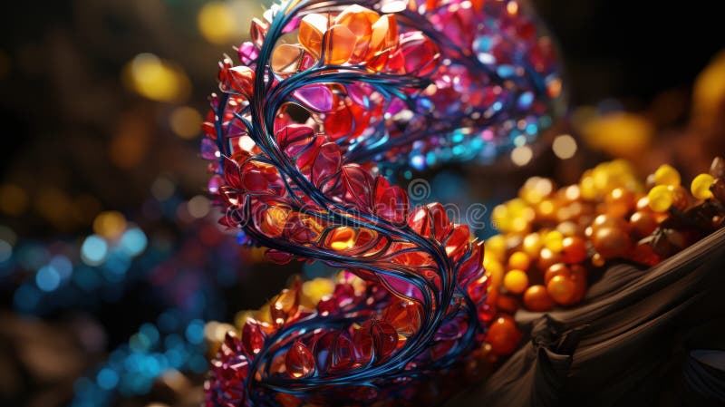 3d Human Dna Under Microscope. Created with Generative AI Stock ...