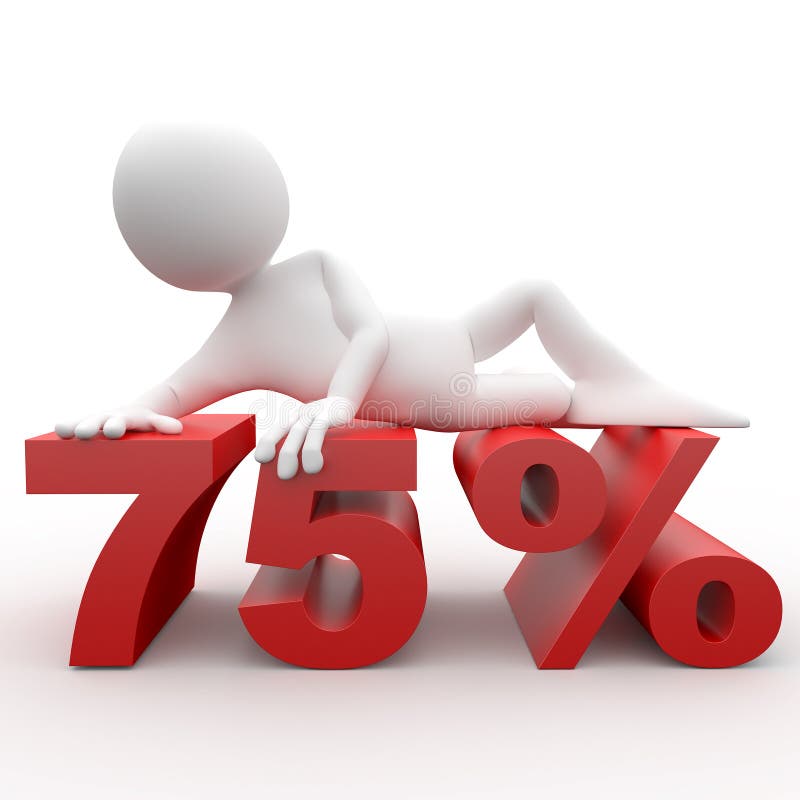 3D Human Lying at 75 Percent Stock Illustration - Illustration of ...