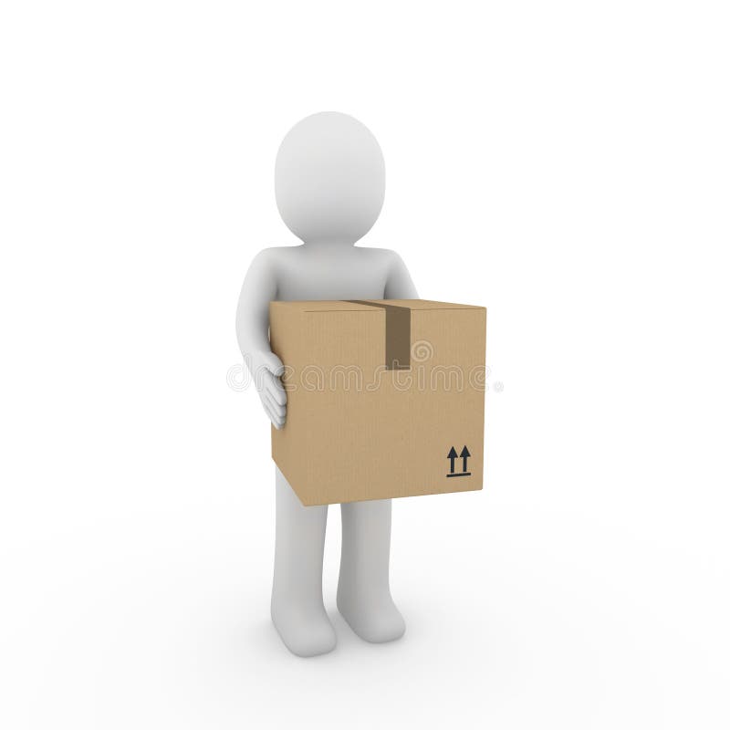 3d human package shipping stock illustration. Illustration of ...