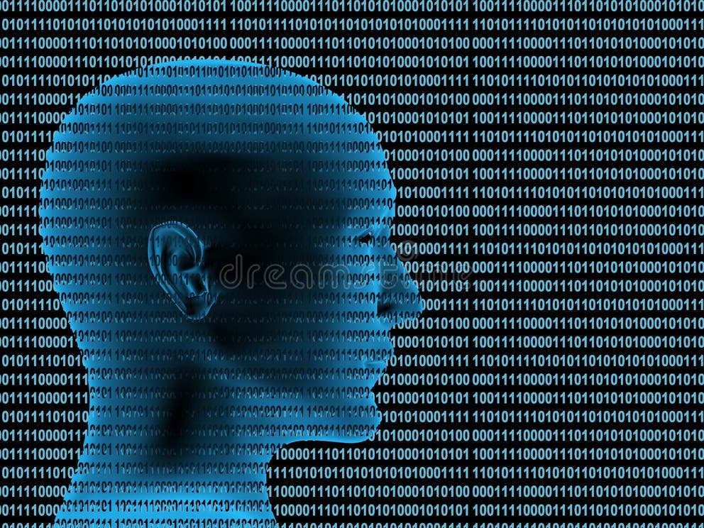 Human Profile Binary Code Stock Illustrations – 202 Human Profile ...
