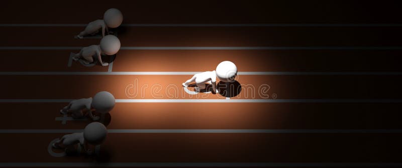 3d Human Run Race with Added Advantages Stock Illustration ...