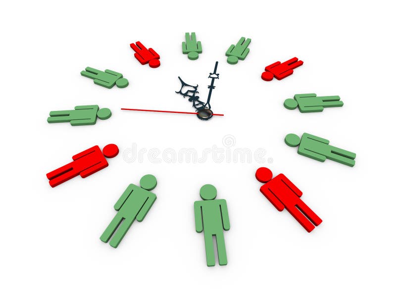 3d human shapes clock stock illustration. Illustration of concept ...