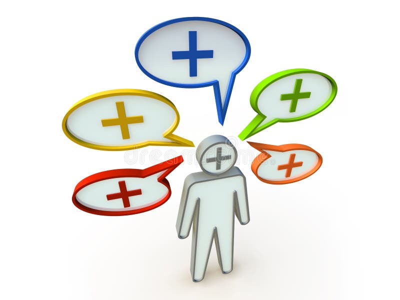 3d human think positive stock illustration. Illustration of character ...