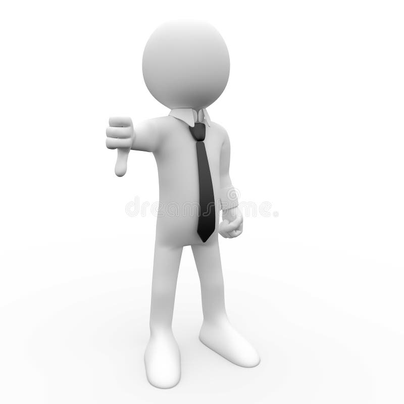 3D Human With Thumb Down Royalty Free Stock Images - Image: 16777479