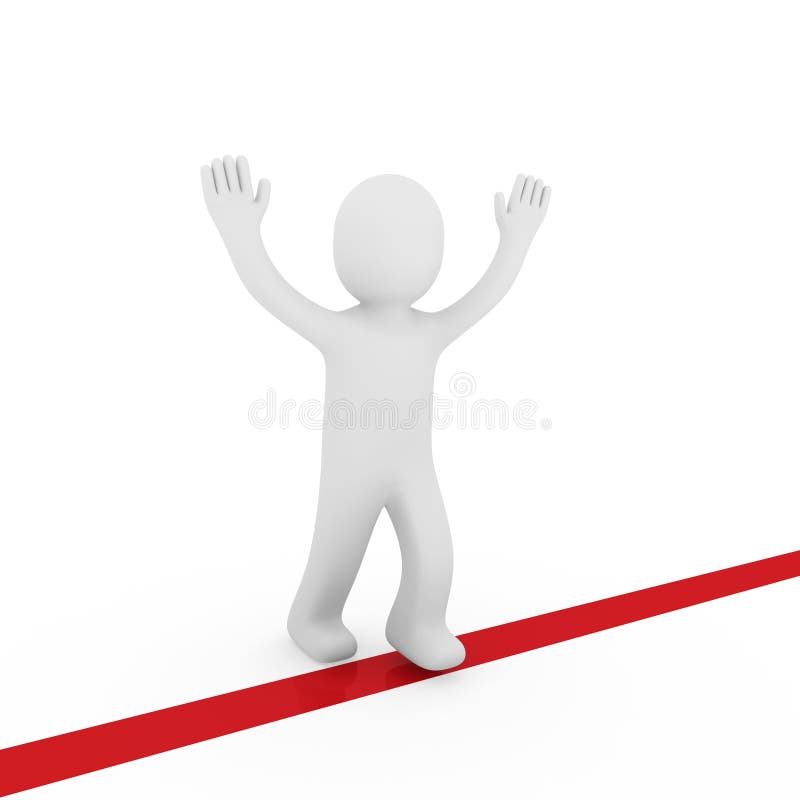 3d human winner target stock illustration. Illustration of business ...