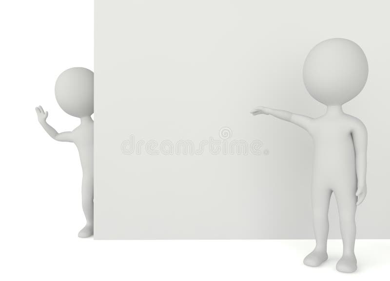 3d Humanoid Character with a Empty Board Stock Illustration ...